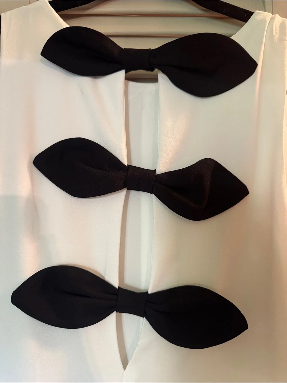 CeCe | Dresses | White Maxi Dress With Black Bow Accents | Poshmark